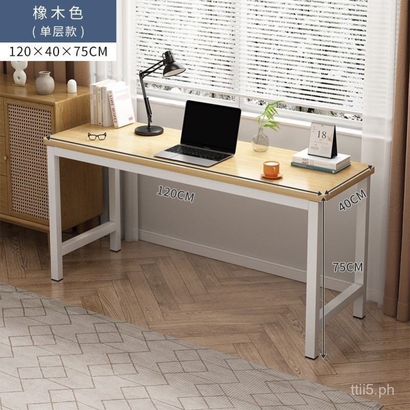 #Long Table Double Desk Household Steel Wooden Table Workbench Office ...