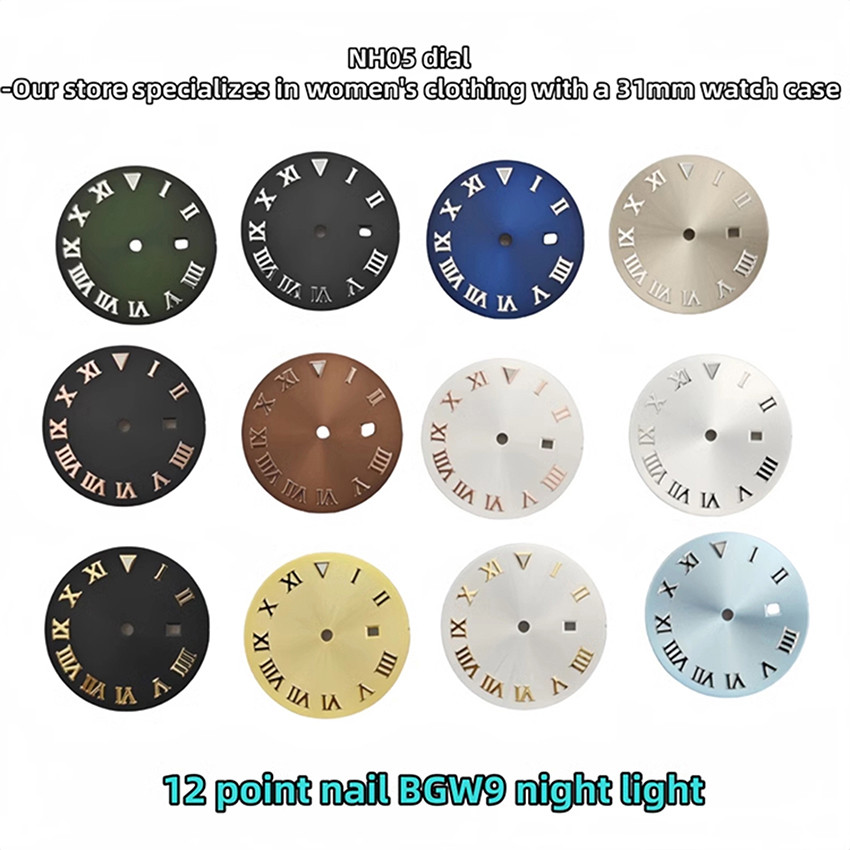 24.2MM Watch Dial BGW9 Luminous Watch Dial for NH05 Movement 31MM Watch ...