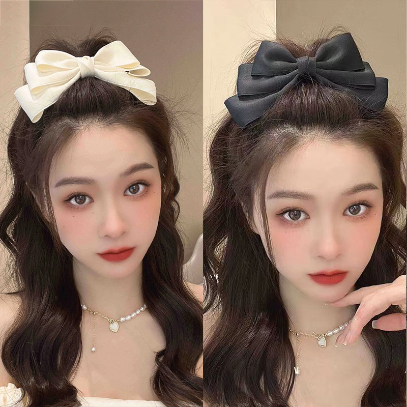Korea Elegant Big Bow Hair Clip Large Ribbon Hair Pin | Shopee Philippines