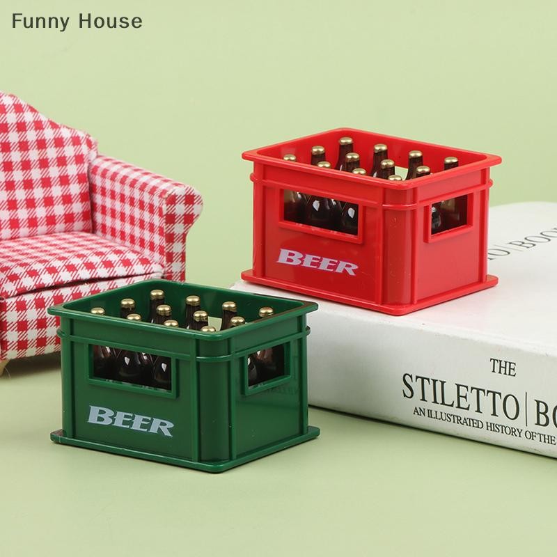 Funny House 1:12 Dollhouse Mini Beer Drink Bottle Beer Box Drink Box ...