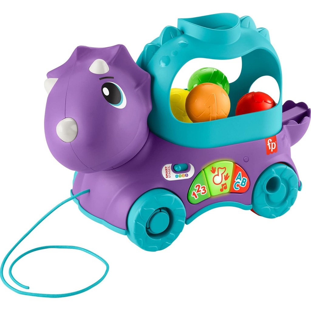 Fisher-Price Infant & Toddler Learning Toy, Dinosaur Ball Popper Pull ...