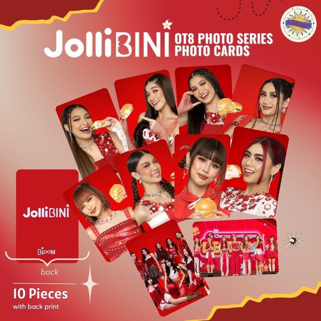 10 pcs BINI OT8 Jollibee Modess x Bini Jollibini B2B photocards mikha ...