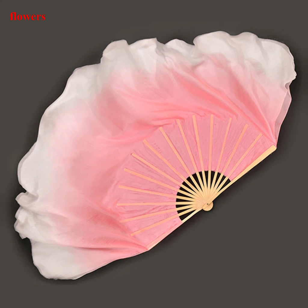 FLOWERS lotus root starch Women Belly Dancing Fan, Gradient Color Long ...