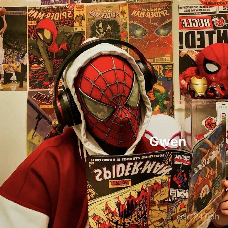 Movable Fully Automatic Electric Eyes Genuine Face Mask Spider-Man ...