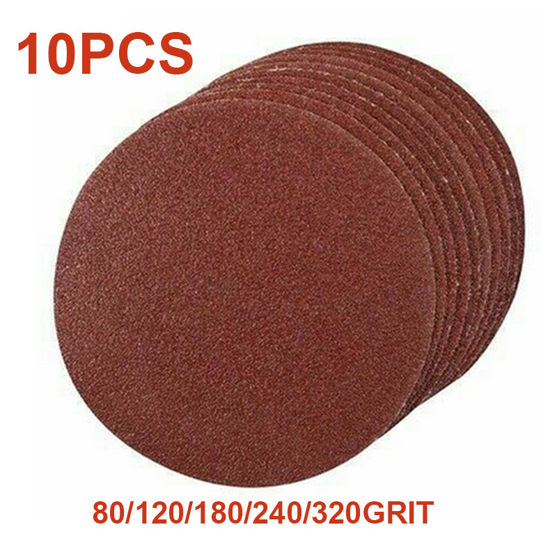 10Pcs 150mm 6" Self Adhesive Sanding Discs Orbital Disc Sandpaper 80 ...