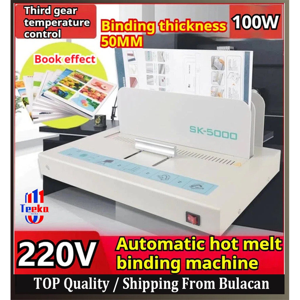 TEEKA 220V 50mm Hot Melt Binding Machine Automatic A4 Book Paper Sheet ...