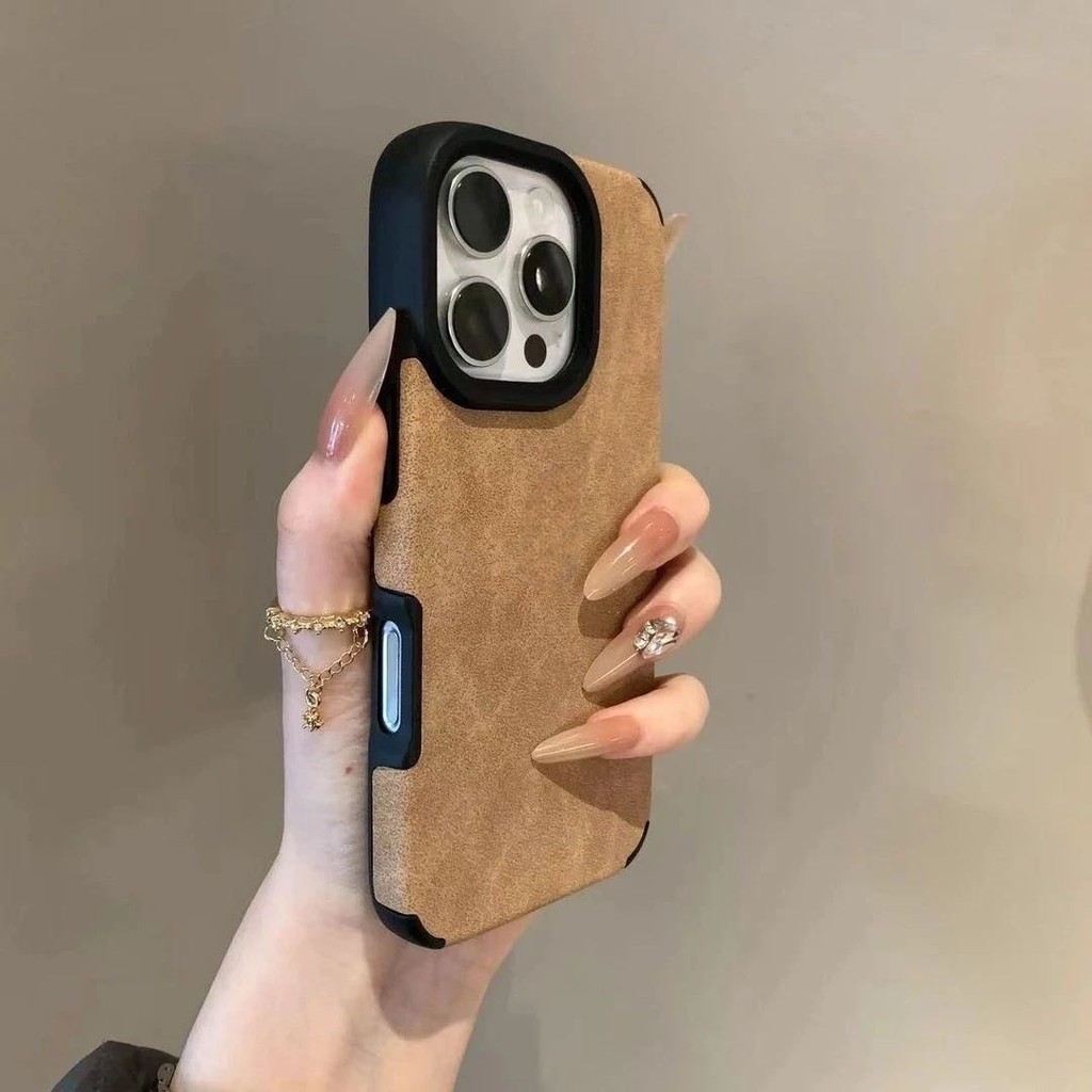 Large hole suede phone case for iPhone16 15 14 13 12 Pro Max shockproof ...