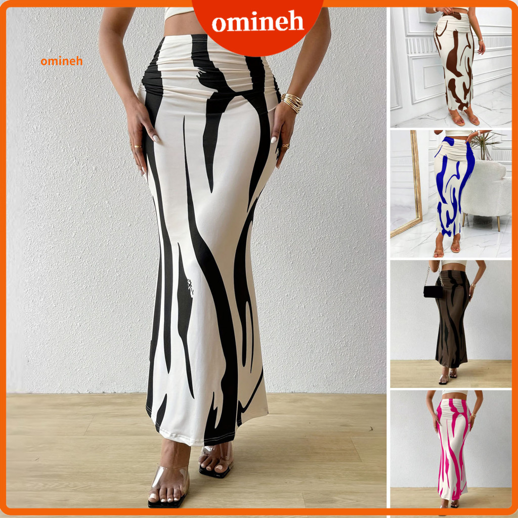 Zebra Print Fishtail Skirt Sexy Ankle-length Skirt Zebra Pattern Maxi ...