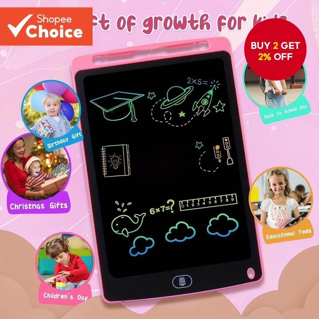 Kids LCD Writing Tablet, 12 Inch Doodle Drawing Tablet, One-touch Erase ...