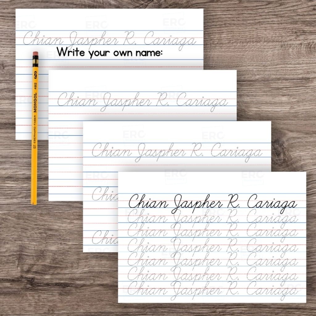 Tracing Pad Cursive - Personalized Name Alphabet Numbers Shapes Lines ...