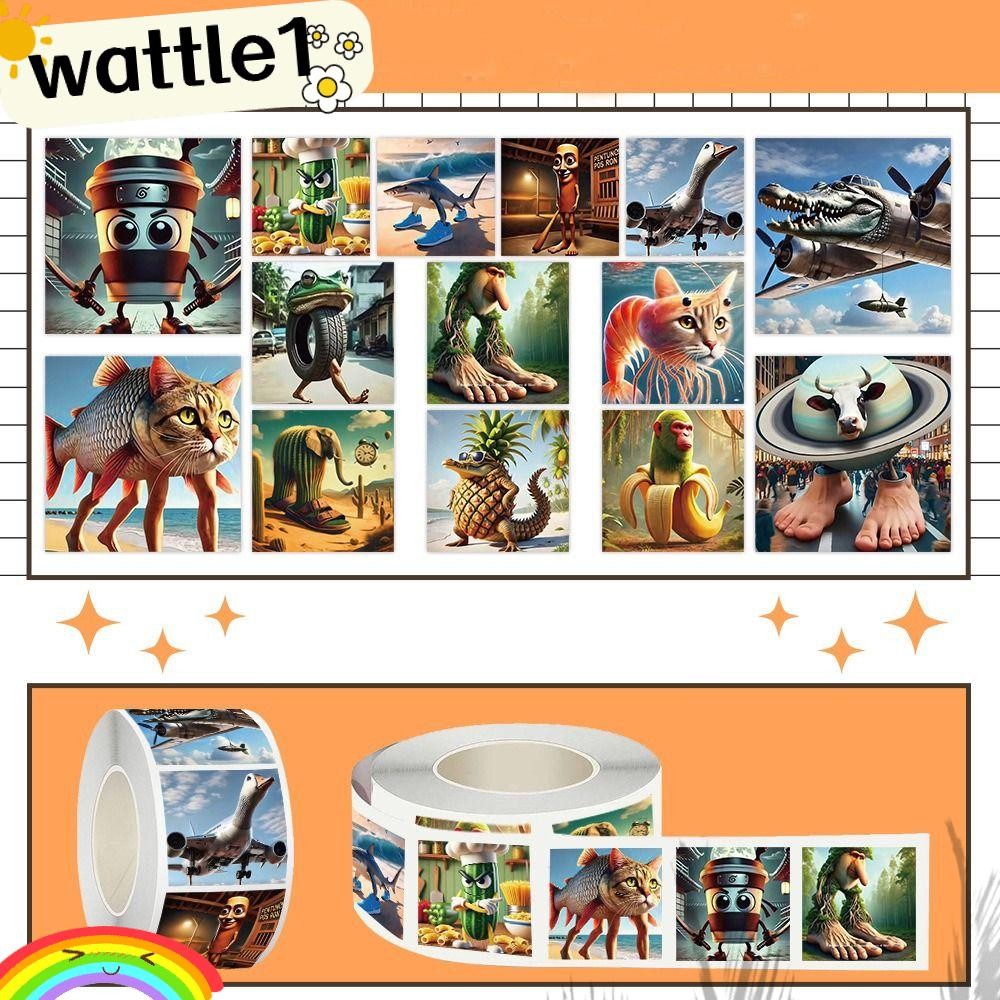 WTTLE 500Pcs/Roll Tralalero Tralala Stickers, Italian Style Cartoon ...