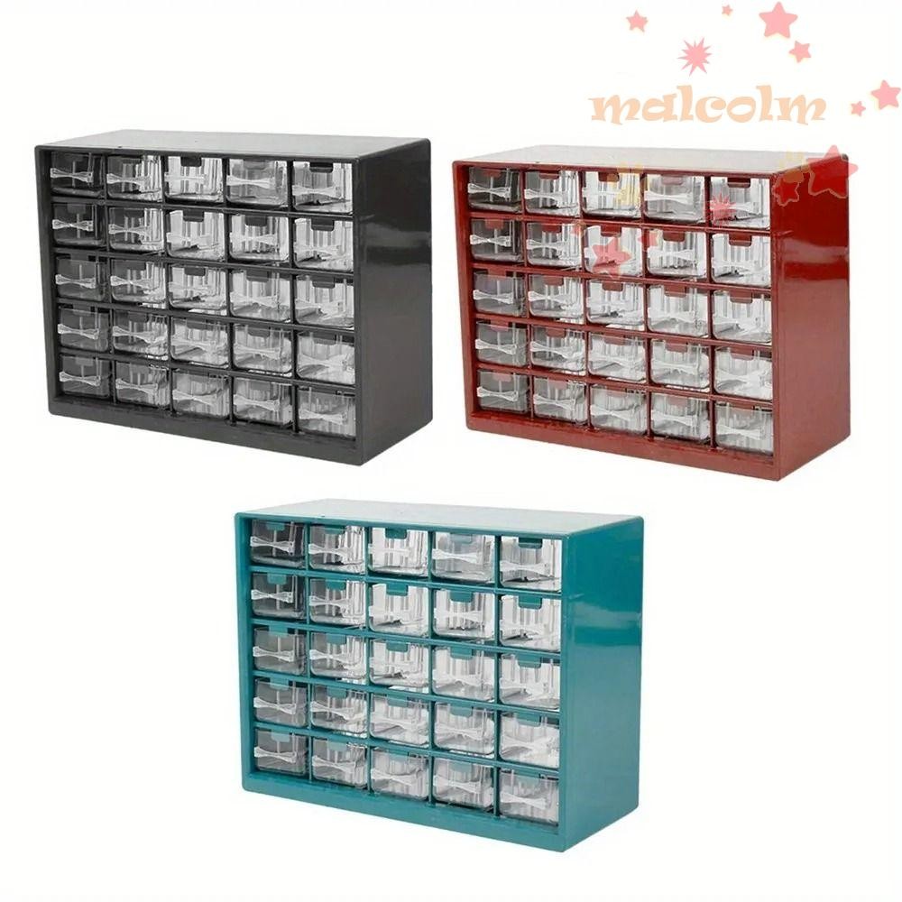 MALCOLM Parts Box, 25 Multi-grid Drawer Plastic Component Box, Durable ...