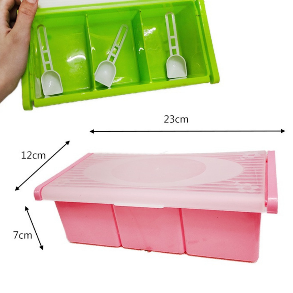 3IN1 PLASTIC GARAPON Cannister Plastic Canister with Cap Container Food ...