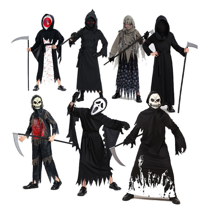 New Halloween Death Costume Demon Festival Horror Sickle Luminous Death ...