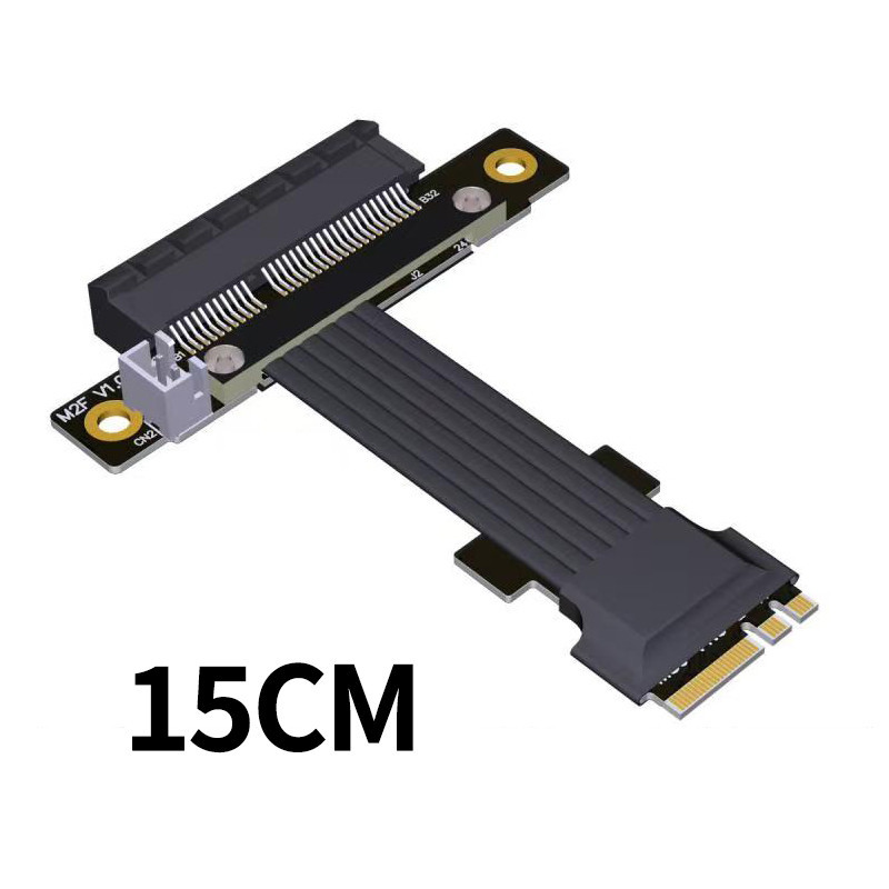 M.2 WiFi to PCIe4.0 X4 Riser Cable Male-to-Female M.2 A.E Key Adapter ...