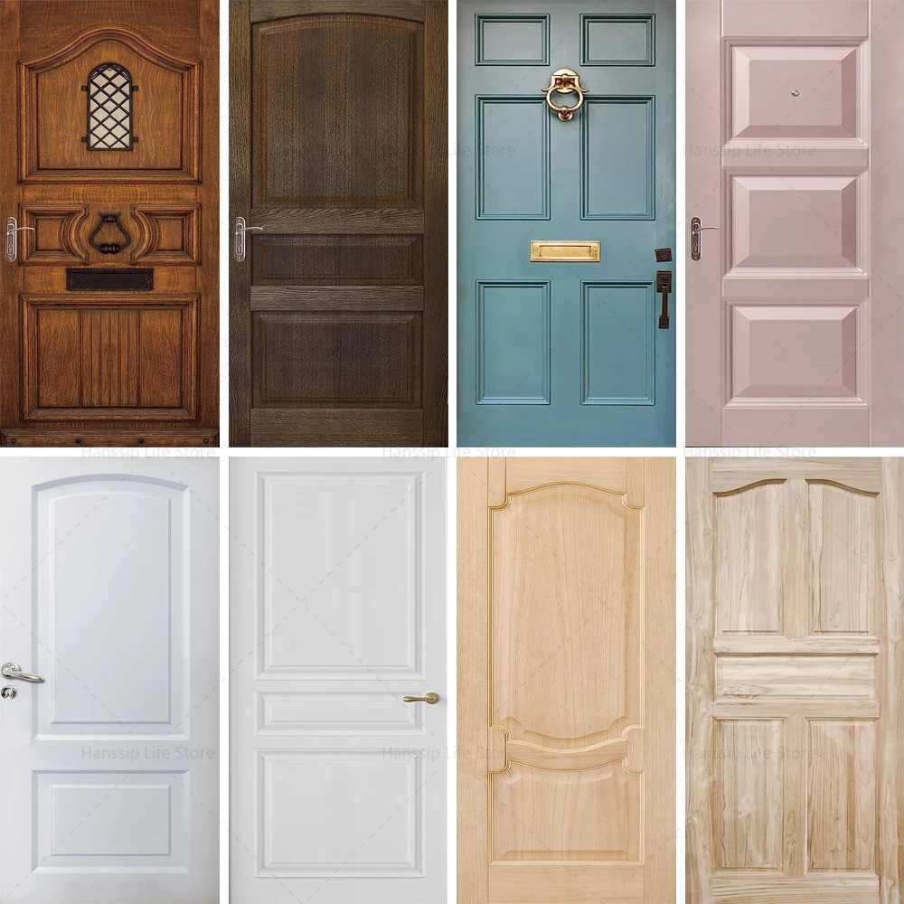 Custom wall decoration Wood Grain Printed Door Decoration Wallpaper ...