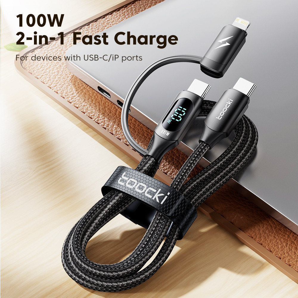 2 in 1 Digital Display Type-C/iP interface Cable 6A USB To USB C IP ...