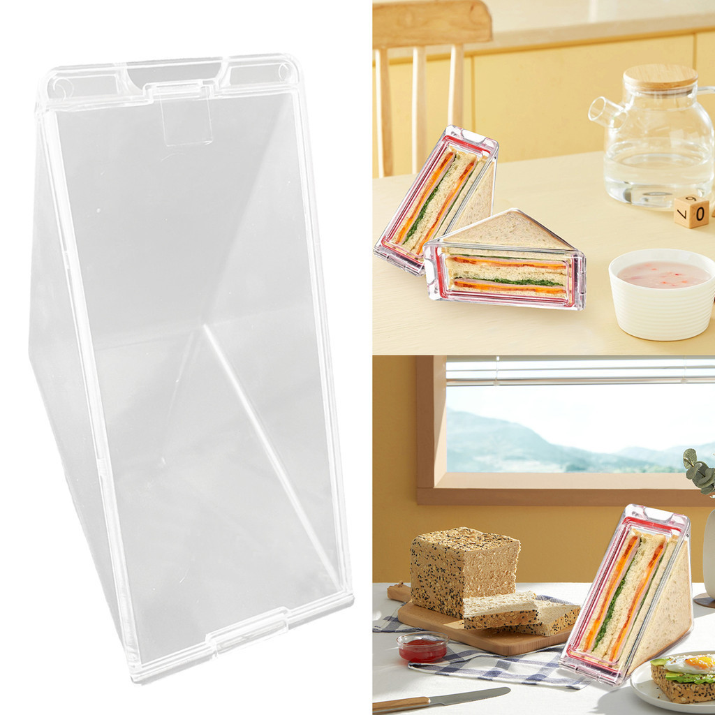 1 PCS Triangle Sandwich Container Transparent Travel Airtight Portable ...