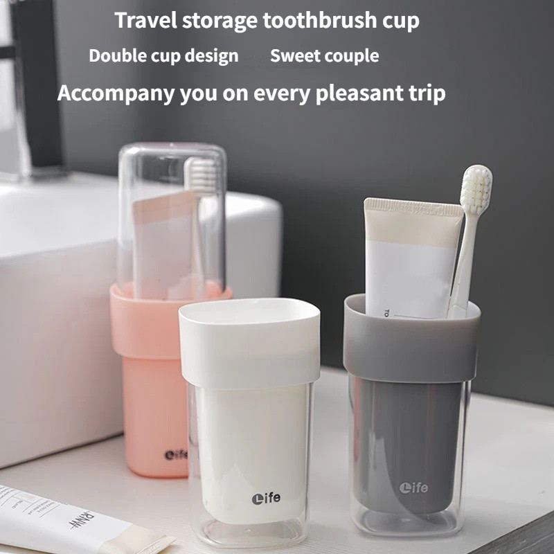 Portable Toothbrush Case Toothbrush Holder With Mug Hiking Protect ...