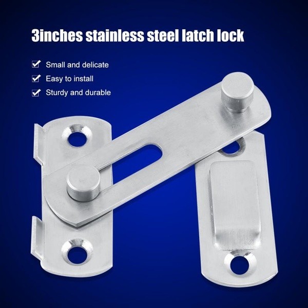 Stainless Steel Hasp Latch Lock Sliding Door Catch Pet Cage Door Lock ...