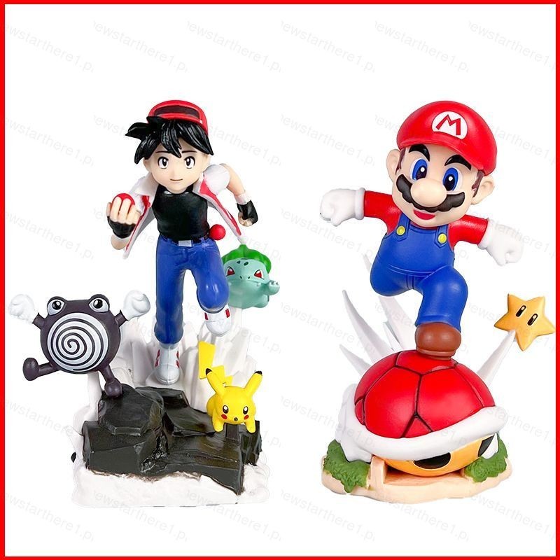 Jason Super Mario Action Figure Running Mario and Pokemon Ash Ketchum ...