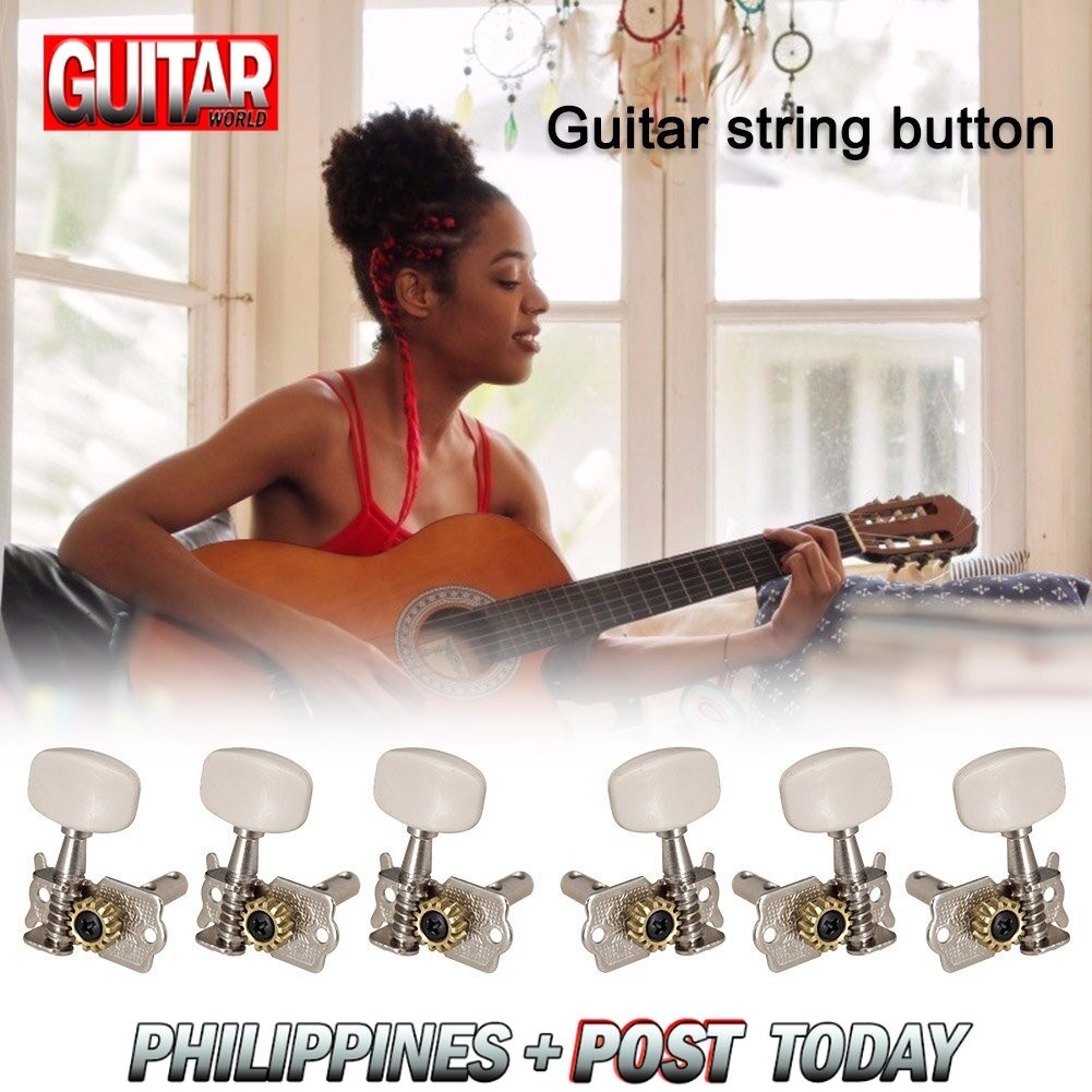 Acoustic Guitar 3L 3R Open String Button Tuning Pegs Metal Machine Head ...