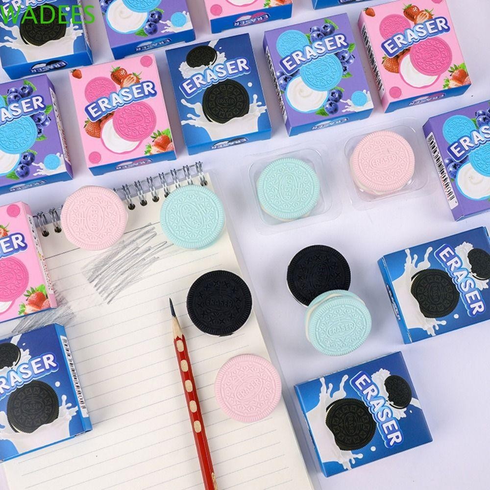 WADEES Cute Biscuit Eraser, Interesting Funny Simulation Oreo Eraser ...