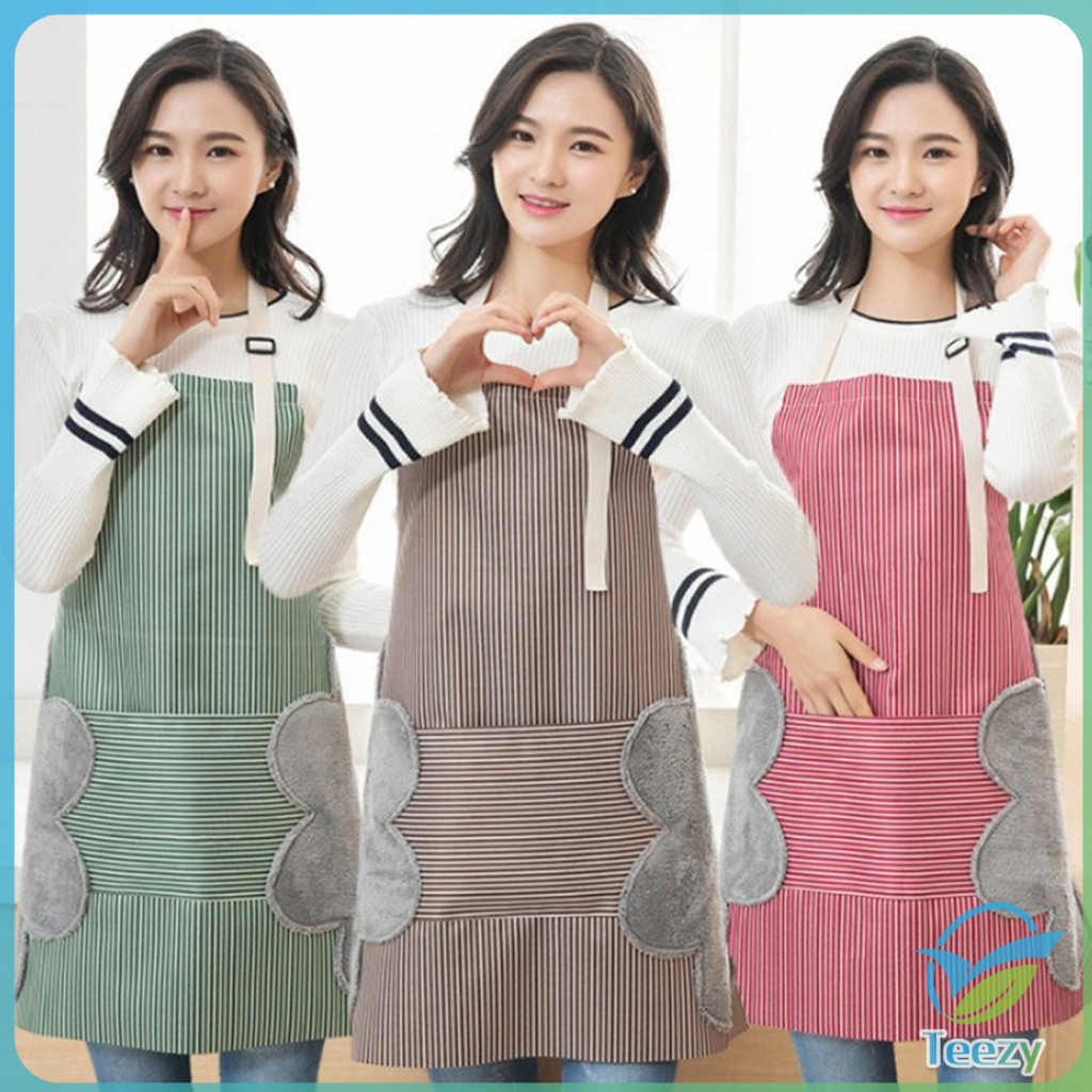 T.Z. Apron Home Waterproof Thickened Can Wipe Hands Large Pockets ...