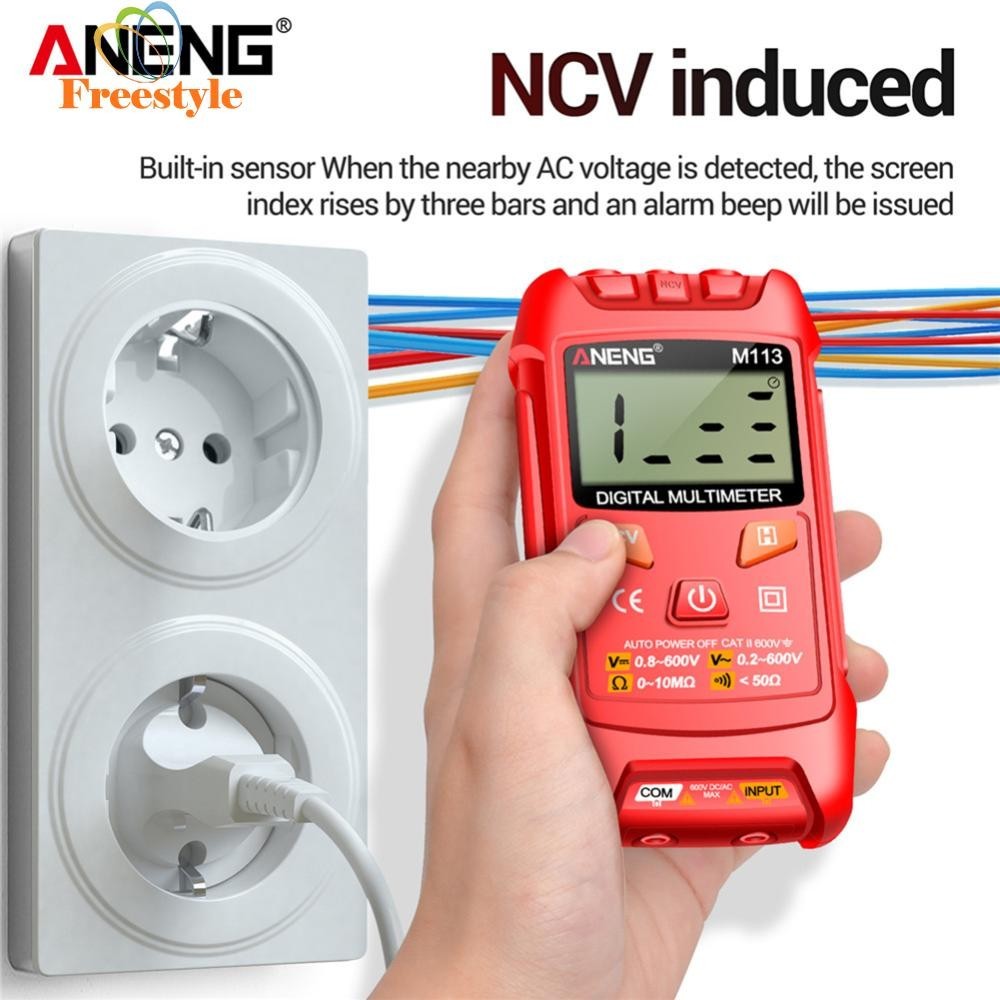 Digital Mini Multimeter Tester Voltage Ohm Multi Tester Data Hold (Red ...