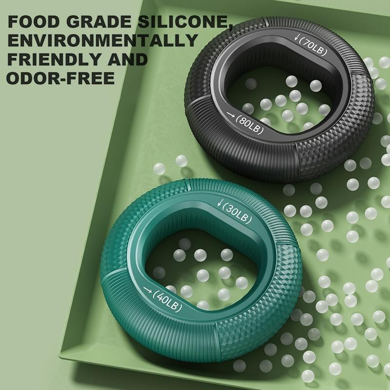 Silicone Hand Grip Strengthener 20-80LB Gripping Finger Trainer Carpal ...