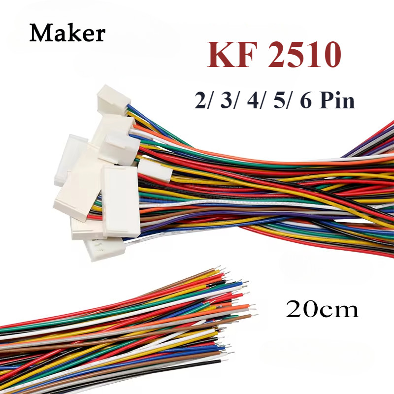 5/2 Pieces KF2510 2/3/4/5/6 PIN Connector Plug with Cable Wire 20CM 2.54MM PITCH 2P/3P/4P/5P/6P ...