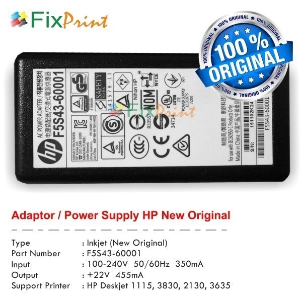 Hp InkTank Printer Adapter 115 315 310 415 410 GT5810 GT5820 New ...