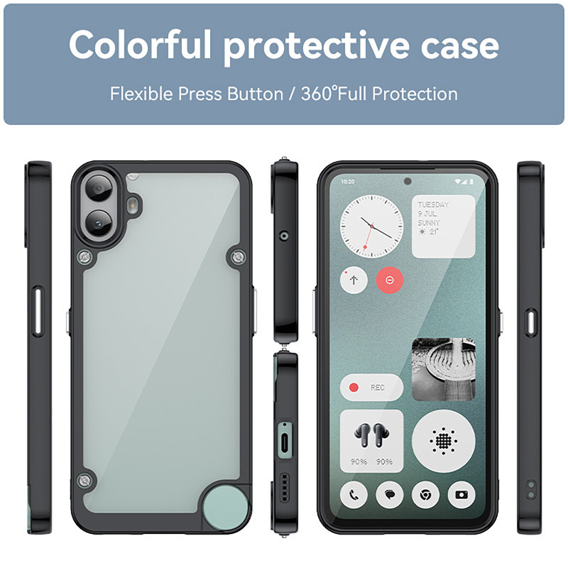 For Nothing CMF Phone 1 Case ELVEV Clear PC +TPU Transparent Back ...