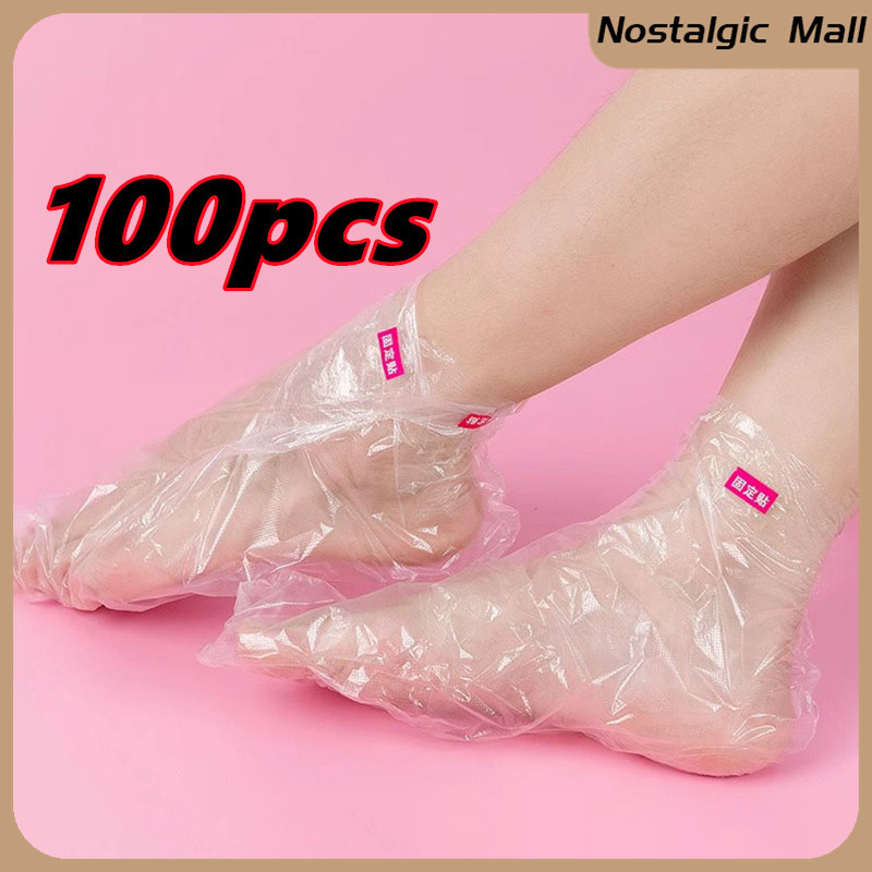 100pcs Disposable Foot Cover Plastic Feet Bath Socks For Medicated ...
