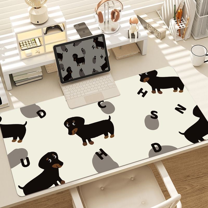 Dachshund Puppy Mouse Pad Oversized Cartoon Dog Pattern Desk Pad Office ...