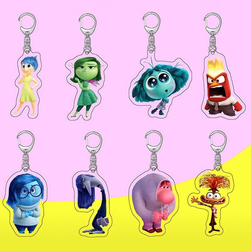 Inside Out 2 Acrylic Keychains Disney Anime Sadness Anger Anxiety Key ...