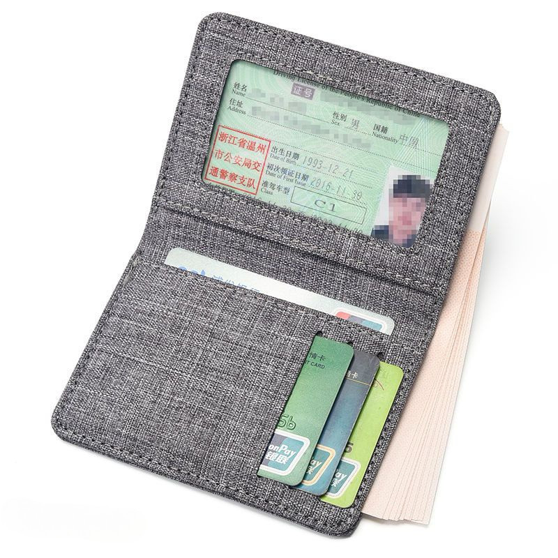 Canvas Ultra-Thin Small Wallet Driving License Card Holder Integrated ...