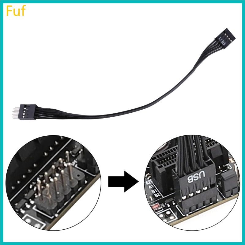 Fuf Flexible 9-Pin USB2 0 Cord Converter MB USB 9-pin Internal Male To ...