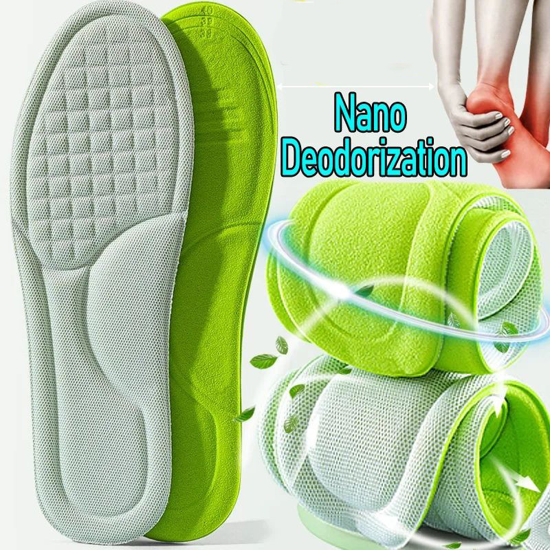 Nano Antibacterial Sport Insoles - Shoes Sweat-Absorbing Breathable ...