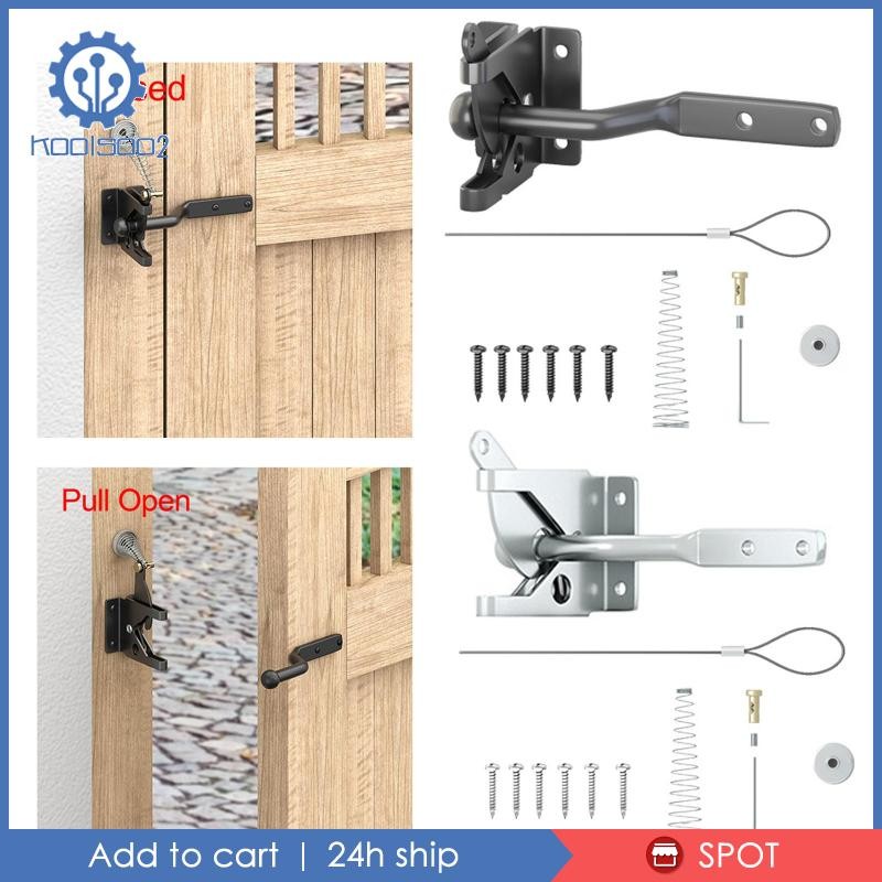 [Koolsoo2] Carbon Steel Fence Gate Latch Self Locking Door Locks Spring ...