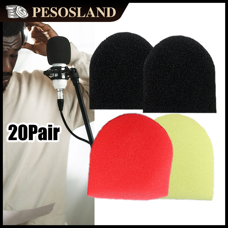 20 Packs Orange/Black Microphone Foam Disposable Microphone Cover Anti ...