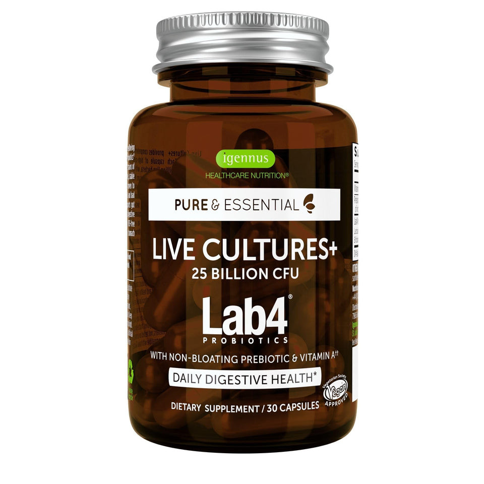 Live Cultures+ Lab4 Probiotics & Prebiotic, Vegan, Non-GMO ...