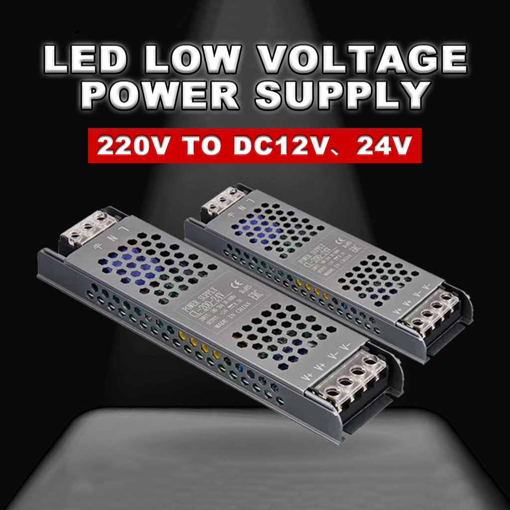 LED Power Supply AC110V-240V TO DC12V 24V 100W 200W Switching Transformers Led Driver for Led ...