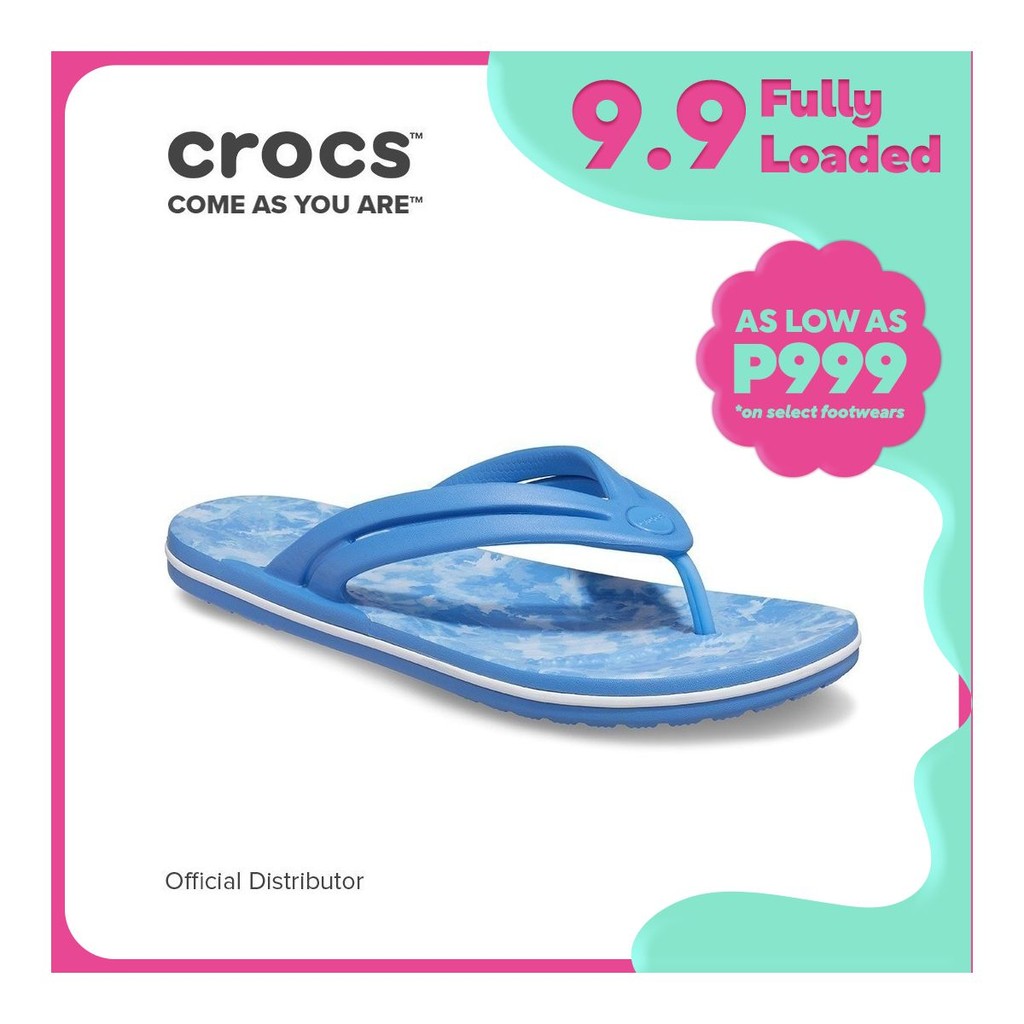 Crocs Women's Crocband Bleach Dye Flip in Powder Blue | Shopee Philippines