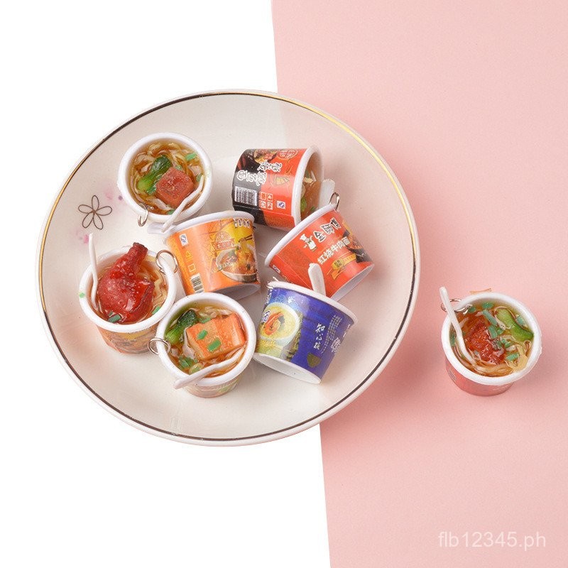 pvcSimulation Miniature Instant Noodles Ramen Keychain Mini Instant ...