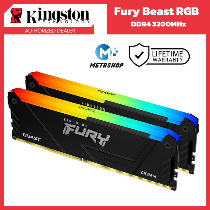 Kingston Memory RAM Fury DDR4 RGB 1x8GB KF432C16BB2A/8 | 2x8gb KF432C16BB2AK2/16 3200 MHz CL16 ...