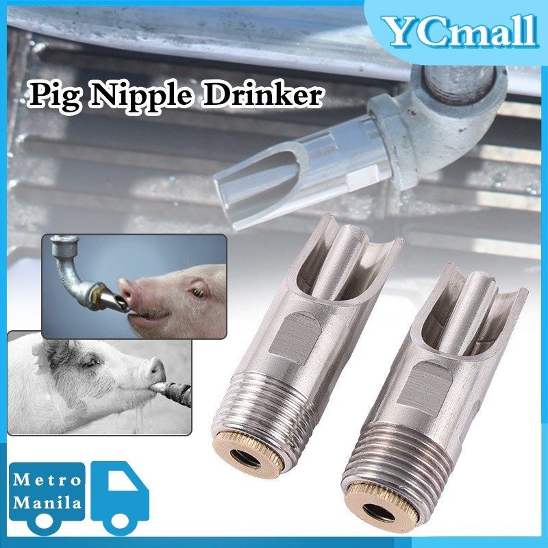 Stainless Steel Pig Nipple Drinker Automatic Pig Drinker Feeder 1/2 ...