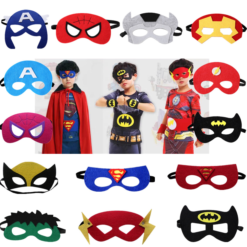 Superhero Felt Mask Superman Hulk Batman Spider Man Captain America ...