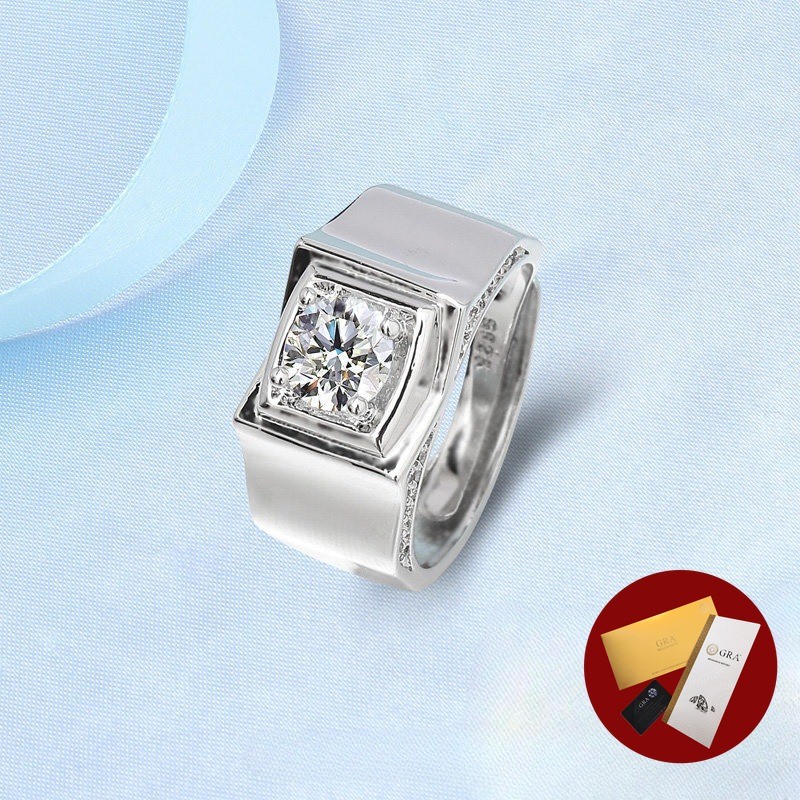(With Gra Certificate) S925 Silver White Gold Moissanite Ring Diamond ...