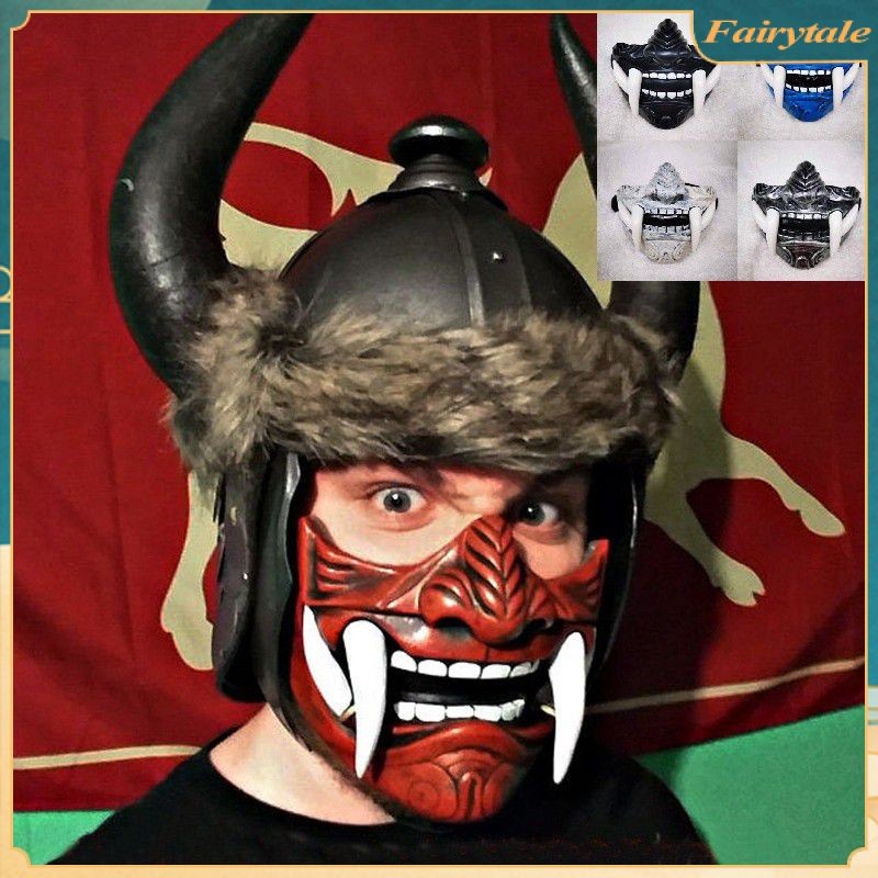 Japanese Samurai Oni Demon Mask Cosplay Horror Prajna Hannya Thicken ...